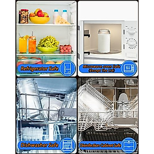 Yooler Glass Cups with Lids and Straws - 16oz Can Shaped Drinking Beer Glasses, Iced Coffee Cups, Cute Glass Tumbler with Straw and Bamboo Lid, Ideal for Cocktail, Whiskey, Gift (Set of 4)