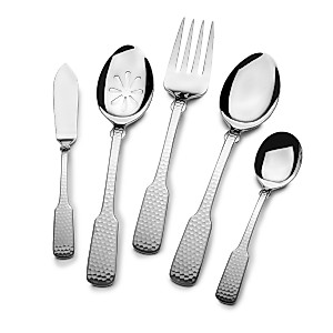 Towle Hammersmith 45-Piece 18/10 Stainless Steel Flatware Set with Hostess Serveware, Service for 8