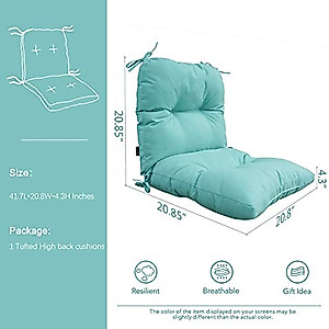 BOSSIMA Outdoor Indoor High Back Chair Tufted Cushions Comfort Replacement Patio Seating Cushions Deep Green