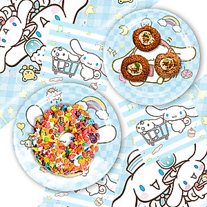Cartoon Theme Birthday Party Decorations Supplies, Cartoon Party Tableware Include Birthday Banner, Tablecover, 10Pcs 9" Plates, 10Pcs 7" Plates, 20 PCS Napkins