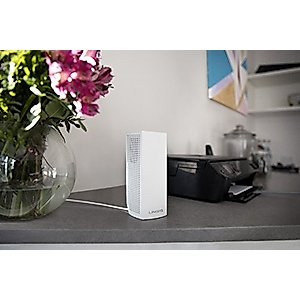Linksys WHW0301 Velop Intelligent Mesh WiFi System: AC2200 Tri-Band Wi-Fi Router, Wireless Network for Full-Speed Home Coverage (White, 1-Pack)