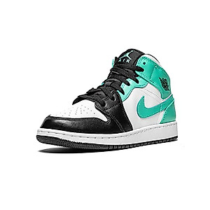 Nike Youth Air Jordan 1 Mid GS Igloo Tropical Twist, White/Tropical Twist/Black, 7Y