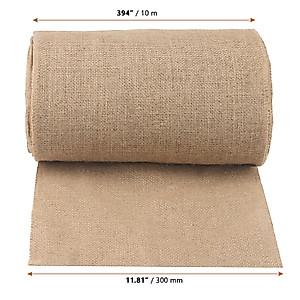 LEXININ 2 PCS 12 Inch x 32 Feet Natural Burlap Fabric Roll, 11 Yards Jute Burlap Fabric, Hessian Roll for Craft, Decoration