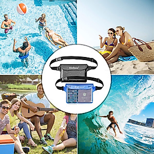 Etsfmoa 2-Pack Waterproof Pouch with Waist Strap, 3 Zipper protect phone and valuables, Waterproof Dry Bag Wallet/Best Gifts for Men Women for Boating Fishing Diving Swimming Snorkeling Kayaking