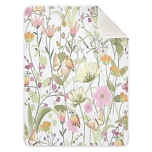 Kigai Flower Bird Baby Blanket for Boys Girls, Swaddle Blankets Soft Cozy Nursery Receiving Blankets Travel Blanket Throw Blankets for Toddler Newborn, 30 x 40 Inch