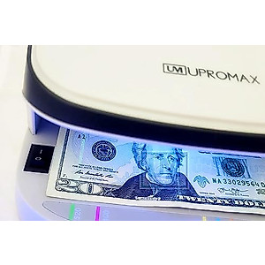 UPROMAX UV Counterfeit Bill Money Detector MIUX09, Portable, Rechargeable, Lightweight, Bills Credit Cards Banknote Passports IDs All Currencies, Auto ON/Off, LED Light Currency Check Billetes Falsos
