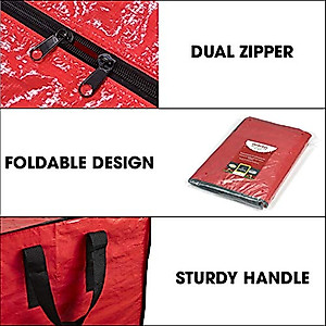 ProPik Christmas Tree Storage Bag | Fits Up to 7 ft. Tall Disassembled Tree | 45" x 15" x 20" Holiday Artificial Tree Storage Case | Perfect Xmas Storage Container with Handles and Sleek Zipper (Red)