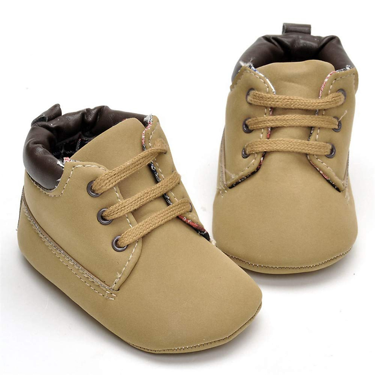 Enteer Infant Boys High-top Sneaker Brown Baby Shoes US 3