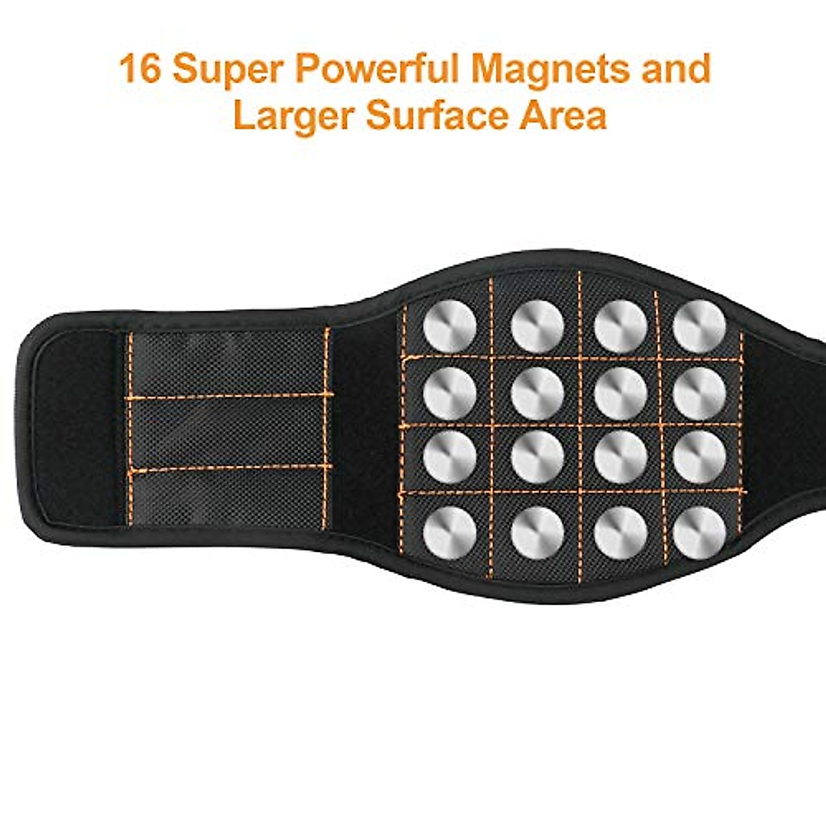 LATME Magnetic Wristband with 16 Strong Magnets for Holding Screws Nails Drill Bits-Best Armband Tool for DIY Handyman Unique Gift for Men (Black with thumb loop)