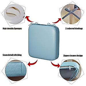 Wuisimiy Outdoor Chair Cushions，Patio Furniture Cushions，Chair Cushions with Ties 16x16in for Garden Patio Funiture,4 Pack Outdoor Furniture Cushions Clearance, Water Blue