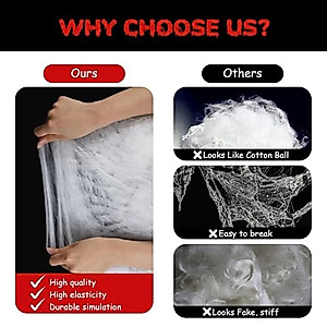 GKGG 900 sqft Halloween Spider Webs Decorations with 30 Extra Fake Spiders, Super Practical Spider Web for Halloween Decor Outdoor and Indoor