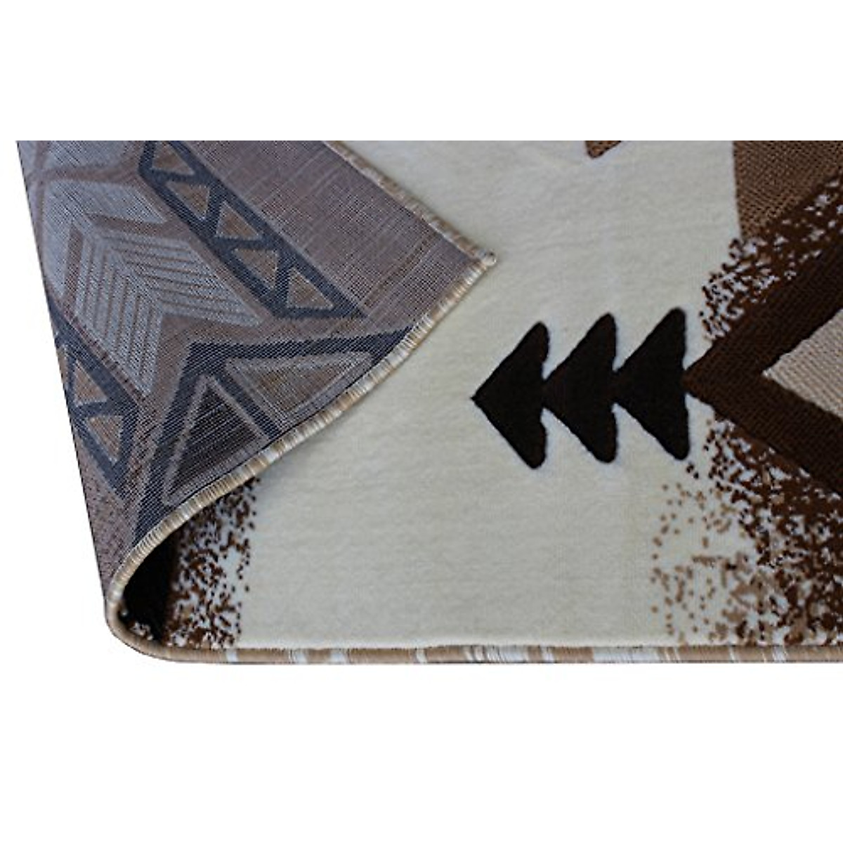 South West Native American Area Rug Design C318 Ivory (5 Feet X 7 Feet)