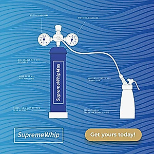 SupremeWhipMax Whipped Cream Chargers - Pure Culinary Gas Whipped Cream Charger Cylinder - 0.95 L (580 gram) Compatible with Standard Cream Whippers