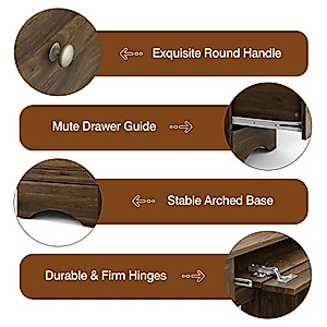 Tangkula Computer Desk with 3 Drawers, Wooden Home Office Desk PC Laptop Notebook Desk, Compact Study Desk Writing Desk, Computer Workstation Ideal for Home & Office