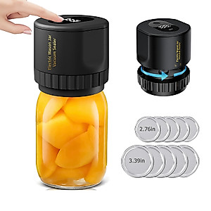 Electric Mason Jar Vacuum Sealer Kit for Regular & Wide Mouth Mason Jar, Automatic Jar Vacuum Sealer Machine for Food Save