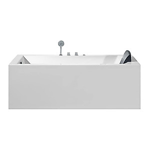 ARIEL Platinum 70" Inch Left Drain Rectangular Alcove Whirlpool Bathtub