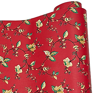 Yifely Boho Red Leaf Shelf Liner Removable Cabinet Drawer Covering Vinyl Paper Christmas Wall Decor 17.7 Inch by 9.8 Feet