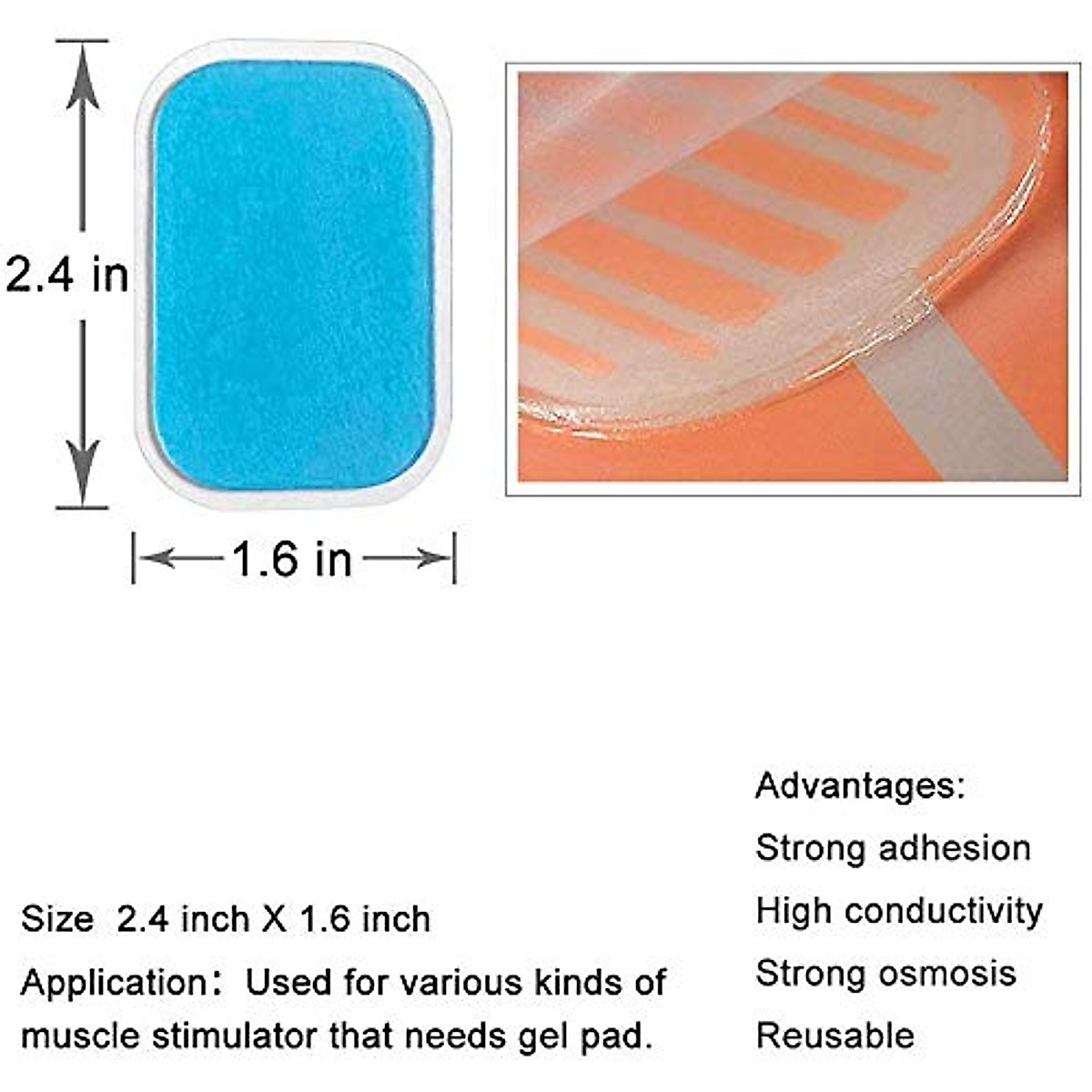 LEKEONE 50 Pcs/25 Packs Pads Abs Trainer Replacement Gel Sheet for Abdominal Muscle Trainer, Accessory for Ab Workout Toning Belt.