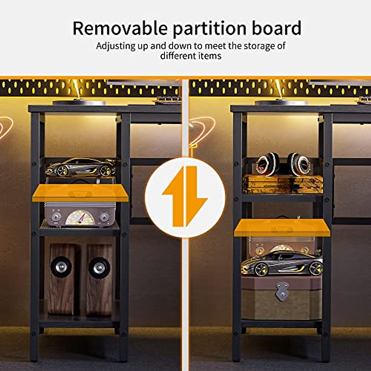 CubiCubi L Shaped Desk with Storage, 59.1 Inch Corner Computer Desk with Shelves, Home Office Workstation for Study or Working, Black