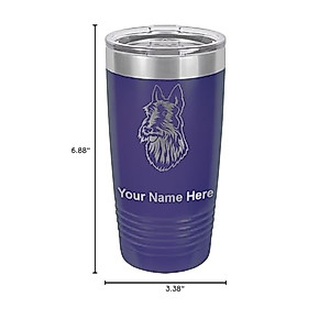 LaserGram 20oz Vacuum Insulated Tumbler Mug, Scottish Terrier, Personalized Engraving Included (Dark Purple)