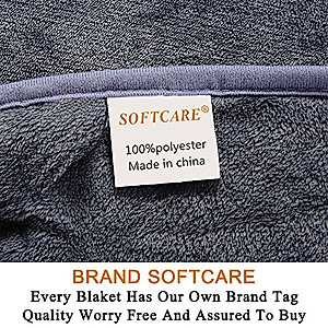 Soft Queen Size Blanket for Fall Winter Spring All Season 350GSM Thicken Warm Fuzzy Microplush Lightweight Thermal Fleece Summer Autumn Blankets for Queen/Full size Bed Sofa SOFTCARE Dark Gray 90"*90"