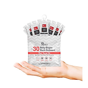 Maki’s Baby Diaper Cream - Diaper Rash Ointment For Newborns - Portable Baby Must Haves For Rash Prevention And Treatment - Spill Proof Baby Ointment For Diaper Rashes - Set Of 30 Single Use Baby Rash Cream - .105 oz Per Packets