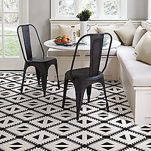FloorPops Parla Peel & Stick Floor Tiles, Black