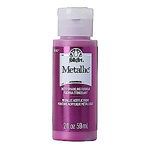 FolkArt Metallic Acrylic Craft Paint, Sparkling Fuschia 2 fl oz Premium Metallic Finish Paint, Perfect For Easy To Apply DIY Arts And Crafts, 36272
