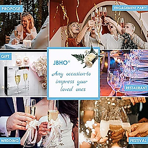 JBHO Champagne Glasses-Elegant Flutes-Gift-Box-Hand Blown Champagne Flutes Glass-100% Lead-Free Premium Crystal - Gift Idea for Wedding, Anniversary, Christmas,New Year-Set of 4-8oz, Clear