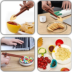 4 Pcs Finger Chopsticks - 1 Pcs Dip Clip Bowl, Snack Chopsticks , Creative Gamer Accessories and Kids Chopsticks, Finger Chopsticks For Snacking, Gaming Finger Sleeves Gift for Gamer and Snack Clips