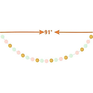 Pink Green White Happy Birthday Wall Banner| Mint Gold Glitter Peach Cream Paper Bundle with Birthday Queen Sash and Tiara, Birthday Girl Headband, Accessories