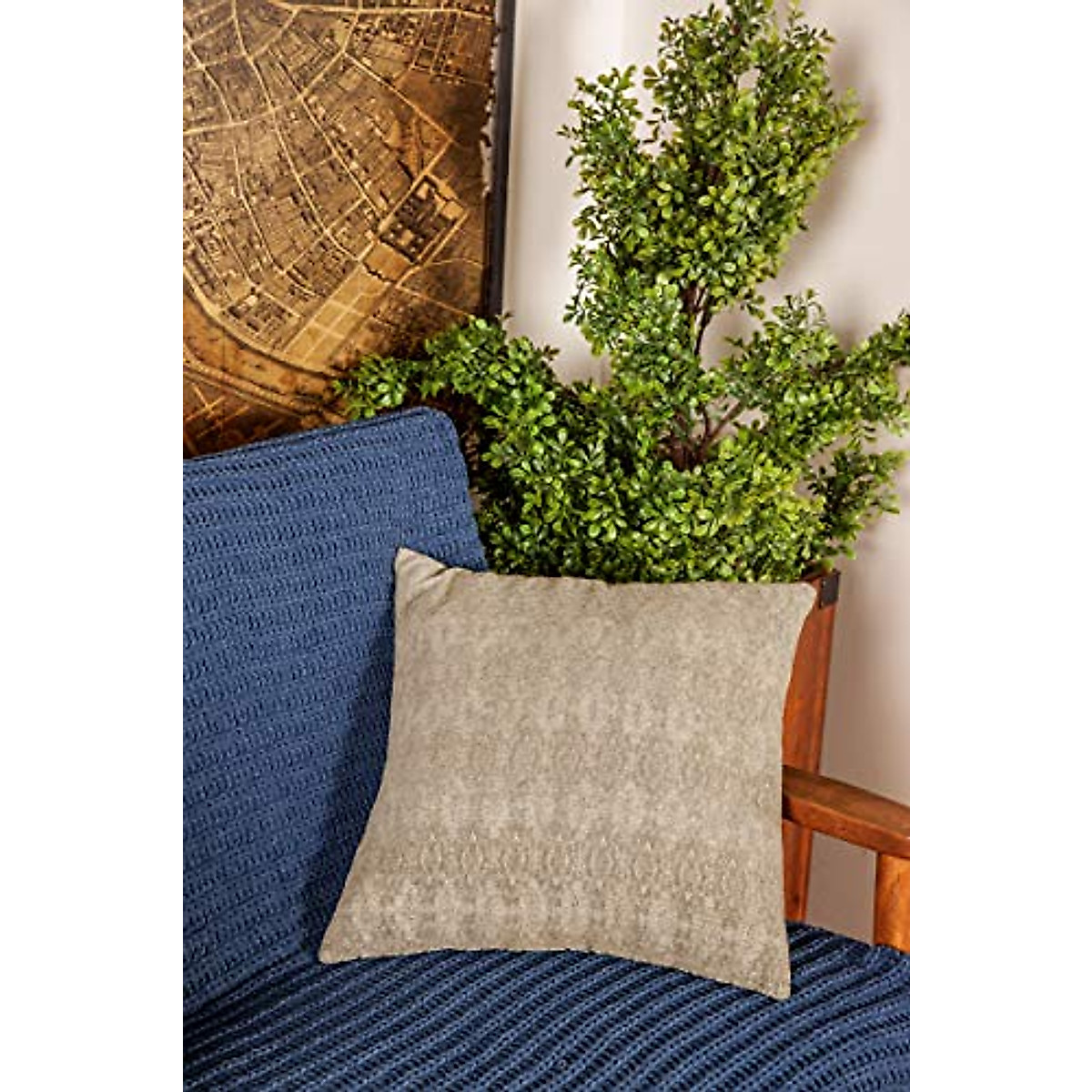 Deco 79 Modern Square Cotton Pillow 7"W x 18"H Light Green