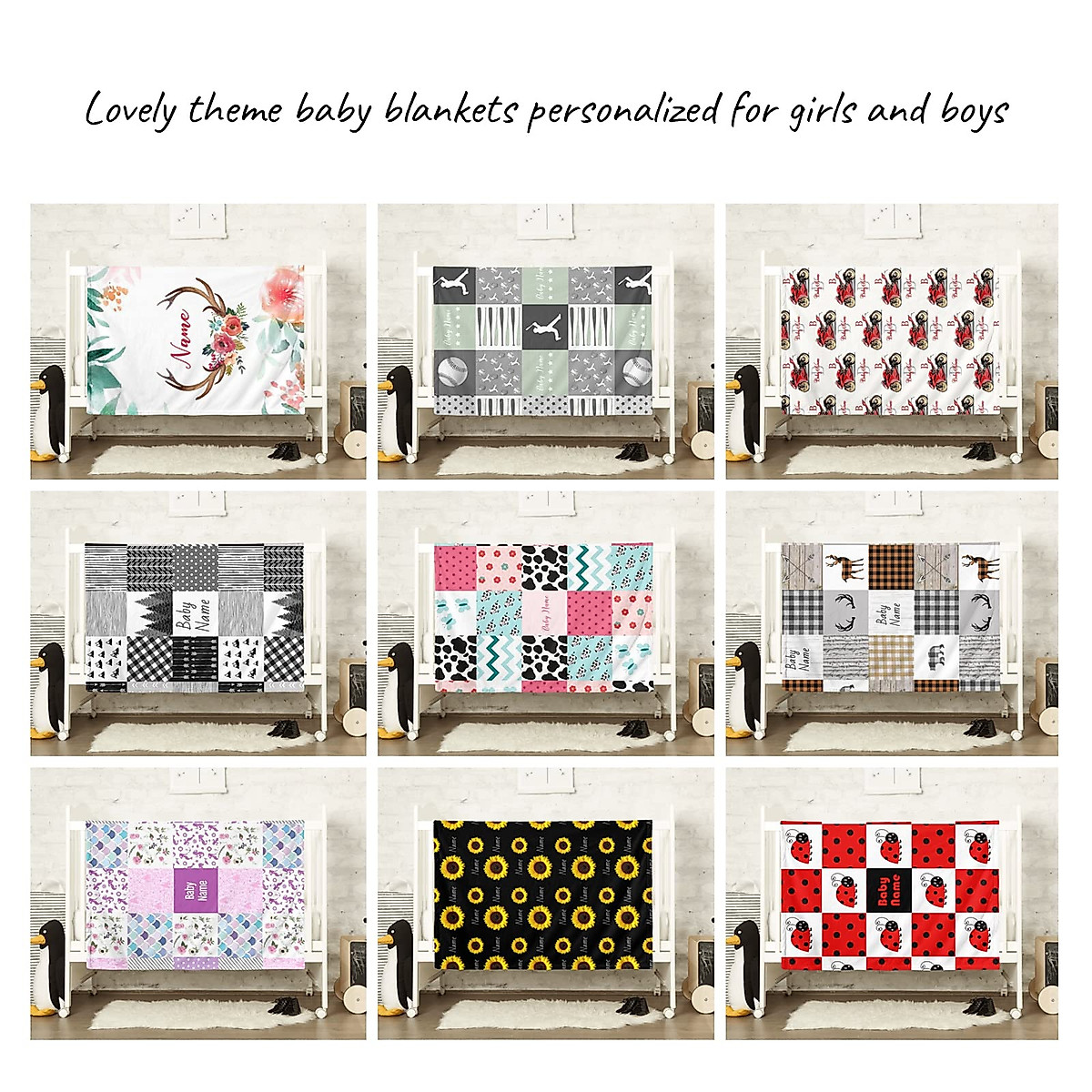 Personalized Baby Boys Blankets with Name Customized Motorcycle Super Soft Throw Blankets Swaddle Blanke Shower Gift for Infants Newborn