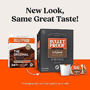 The Original Single-Serve Pods, Medium Roast, 24 Count, Bulletproof Keto, 100% Arabica Coffee, Certified Clean Coffee, Rainforest Alliance, Sourced from Guatemala, Colombia & El Salvador