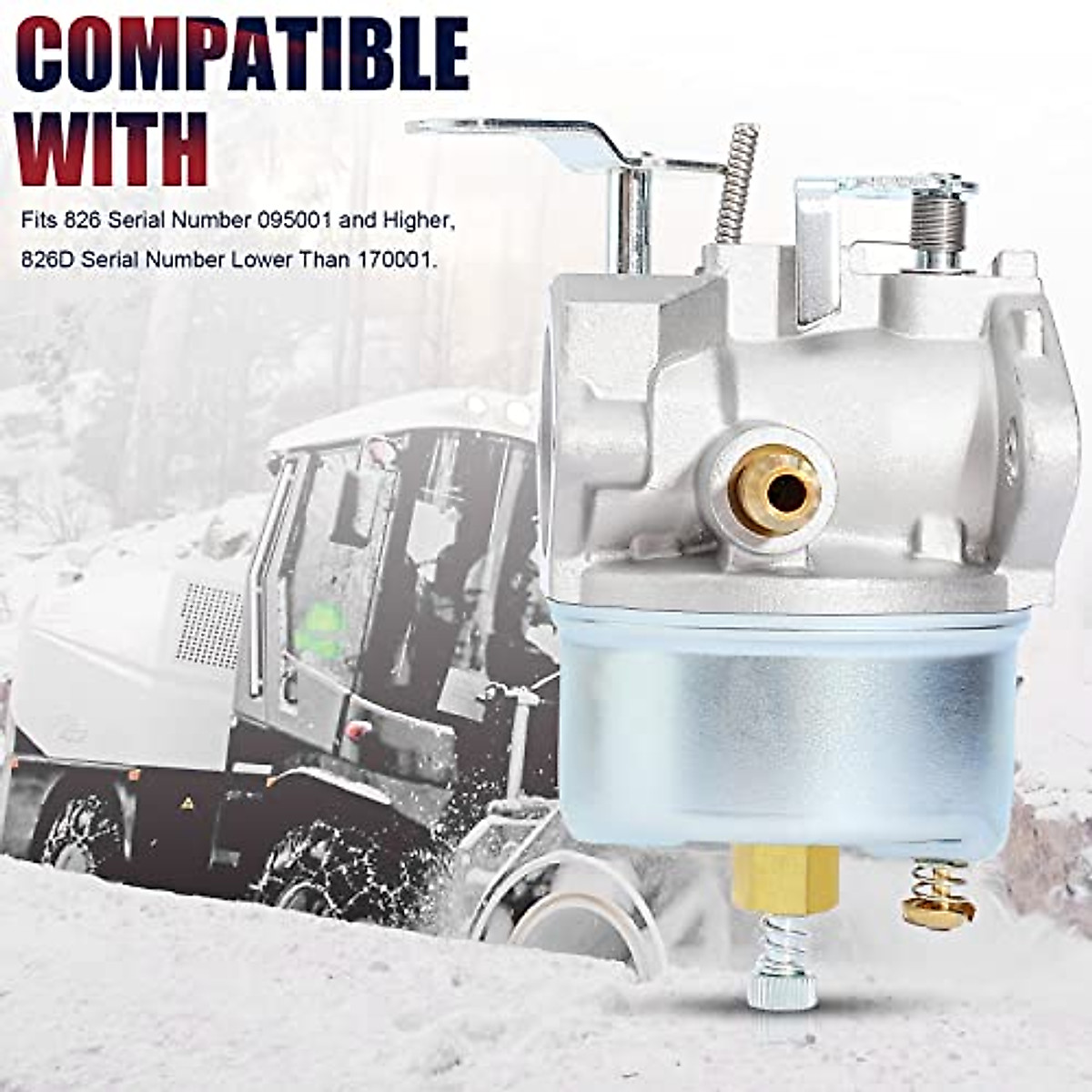 QAZAKY Carburetor for Snow Blower 526 726 732 826 826D 828D 832 1032 1032D TRS22 TRS24 TRS26 TRS27 TRS32 TRX24 TRX26 TRX27 TRX32 AM100246 AM108405 AM108412 AM100941 AM134818 AM38161 MIA11319 Carb