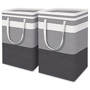 2-Pack Laundry Basket,75L Freestanding Laundry Hamper, Collapsible Tall Clothes Hamper with Extended Handles for Clothes Toys in the Dorm and Family (Multicolor)