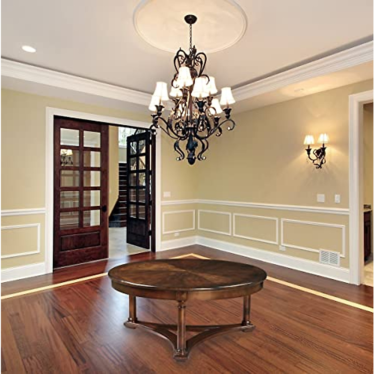 Hekman Furniture Bailey Round Coffee Table – Macadamia Finish, Lower Shelf, Rustic American Cherry Veneers & Select Solids, Lightly Distressed, Mid Century Modern Living Room Furniture