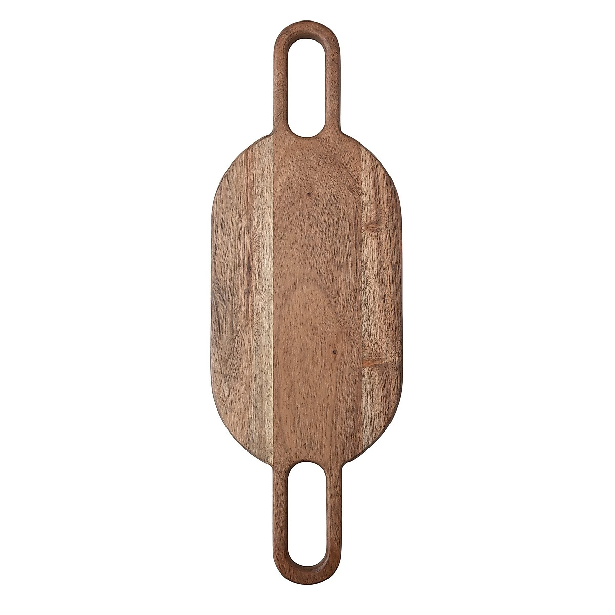 Creative Co-Op Acacia Wood Charcuterie 2 Handles, Natural Cheese/Cutting Board