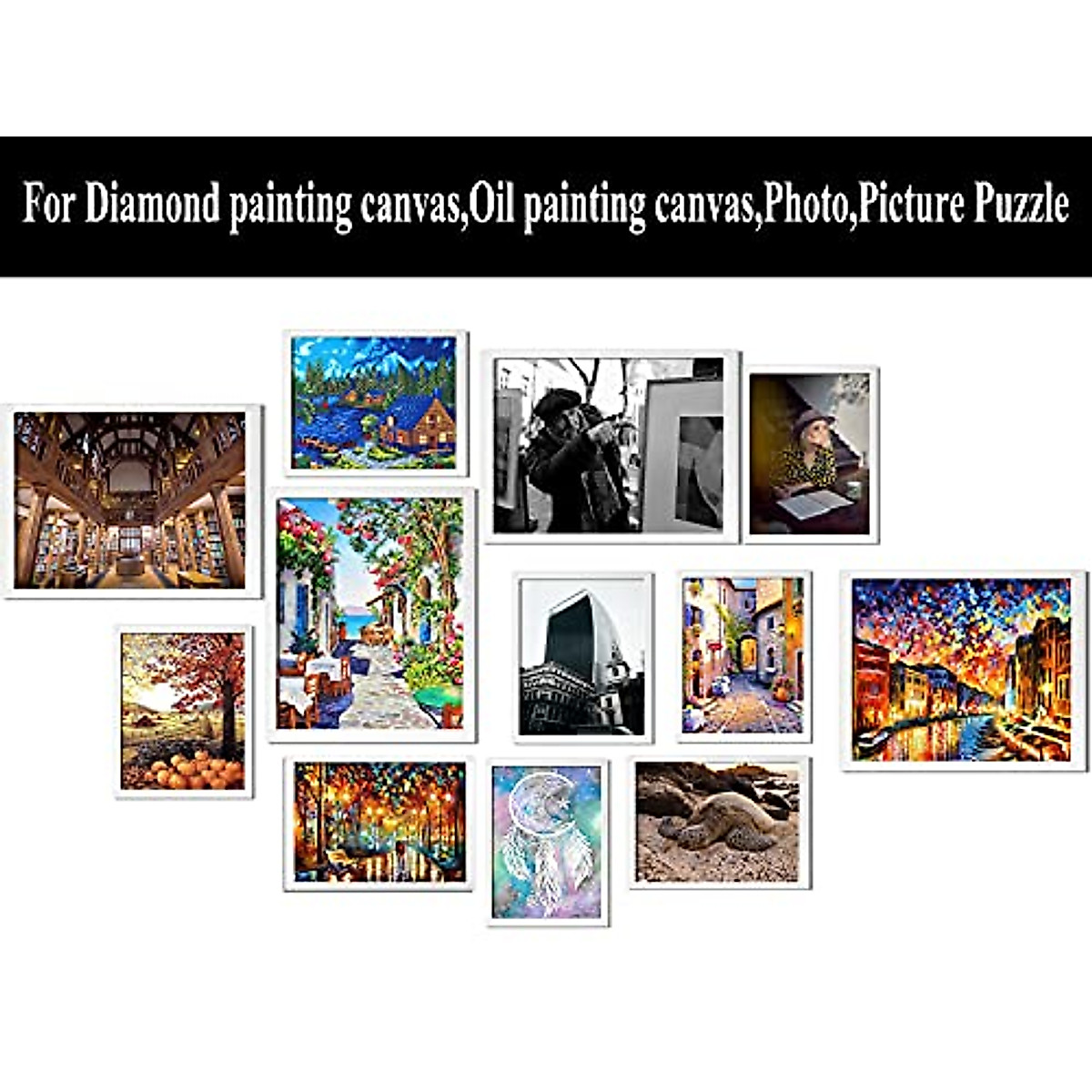 Fun Gift Diamond Painting Picture Frames 10x14, for 12 x 16 in /30 x 40cm 5D Diamond Painting Art Kits Diamond Painting Pictures or Photos, White Natural Solid Wood Wall Hanging Picture Frame