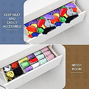 16 Pieces Closet Underwear Organizer Drawer Divider Foldable Bra Organizers Cabinet Clothes Socks Drawer Organizer Storage Box Baskets for Underwear, Bras, Socks, Ties and Towels