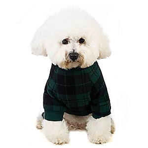 Coomour Dog Chirstmas Shirts Pet Deer Clothes 100% Cotton Reindeer Pajamas Puppy Doggie Christmas Costumes (M,Green)