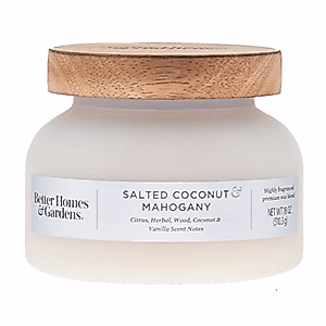 Better Homes & Gardens. 18oz Scented Candle, Salted Coconut Mahogany 2-Pack, White, 35526