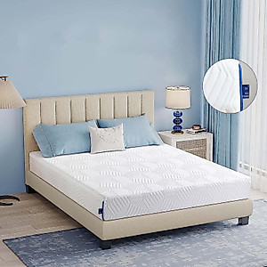 TMEOSK 10 Inch Memory Foam Mattress, Queen Mattress, Green Tea Cooling Gel Infused Mattresses in a Box, Medium Firm, Fiberglass Free, CertiPUR-US Certified, Made in USA (Queen)