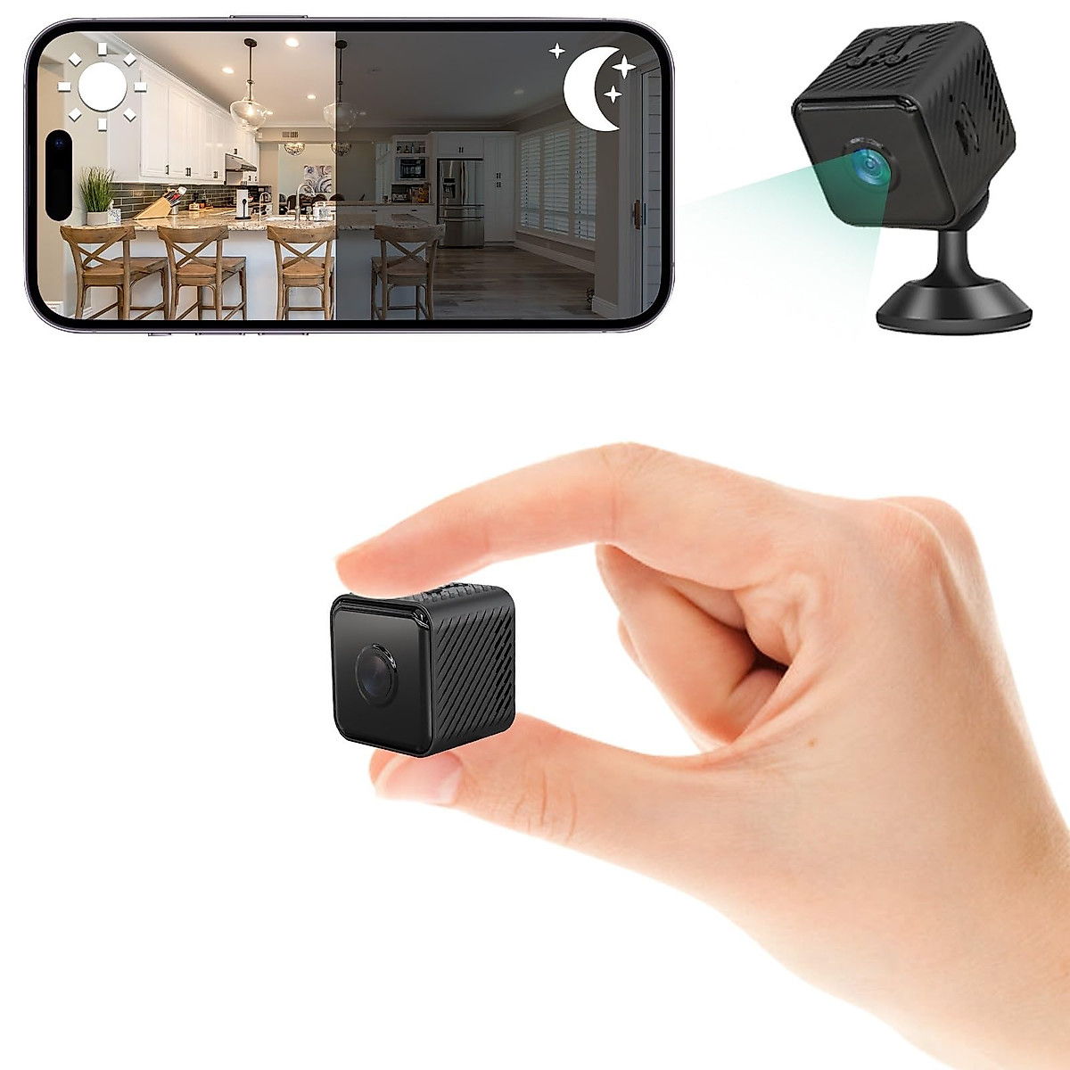 OLYAXEN Mini Spy Camera WiFi Hidden Camera Night Vision 4K HD Spy Cam for Home Security Easy to Set Wireless Indoor Smallest Camera with Motion Detection IP Camera Remote Viewing