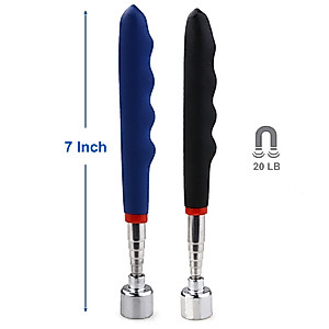 20 lbs Magnetic Telescoping Pick Up Tool for Small Metal Tools Extends from 7 to 30 inches / 185-720mm (Black+Blue)