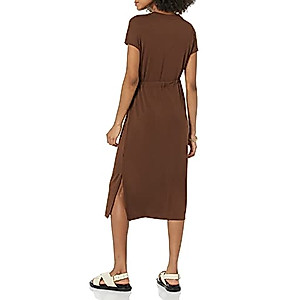 Amazon Aware Women's Modal Dropped Shoulder Midi Dress (Available in Plus Size), Deep Brown, 3X