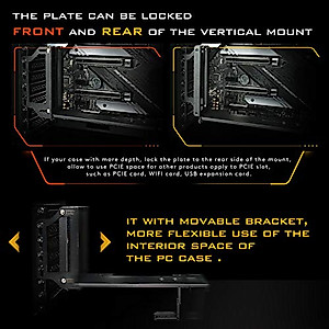 EZDIY-FAB Vertical Graphics Card Holder Bracket with ARGB 5V 3Pin LED,GPU Mount,Video Card VGA Support Kit with PCIE3.0 Riser Cable- Black