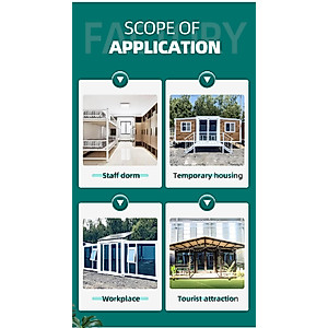 Folding Prefab Container Home - Customizable Tiny Home with Bathroom, Kitchen, Living Room & Bedroom - Modular Mobile Home for Adults