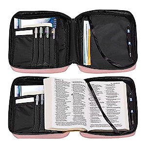 INSTANTARTS Funny Corgi Dog Bible Covers Portable Durable Bible Protective Church Tote Bags Large Size Carrying Book Case Bible Cases
