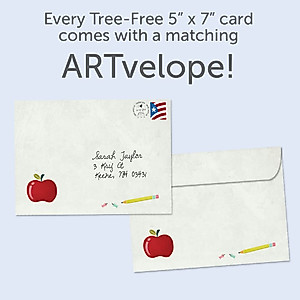 Tree-Free Greetings Teacher Appreciation Cards - Artful Designs - 1 Card + Matching Envelopes - Made in USA - 100% Recycled Paper - 5"x7" - Lighthearted, For Teacher, Awesome Fantastic Teacher (GO64426)